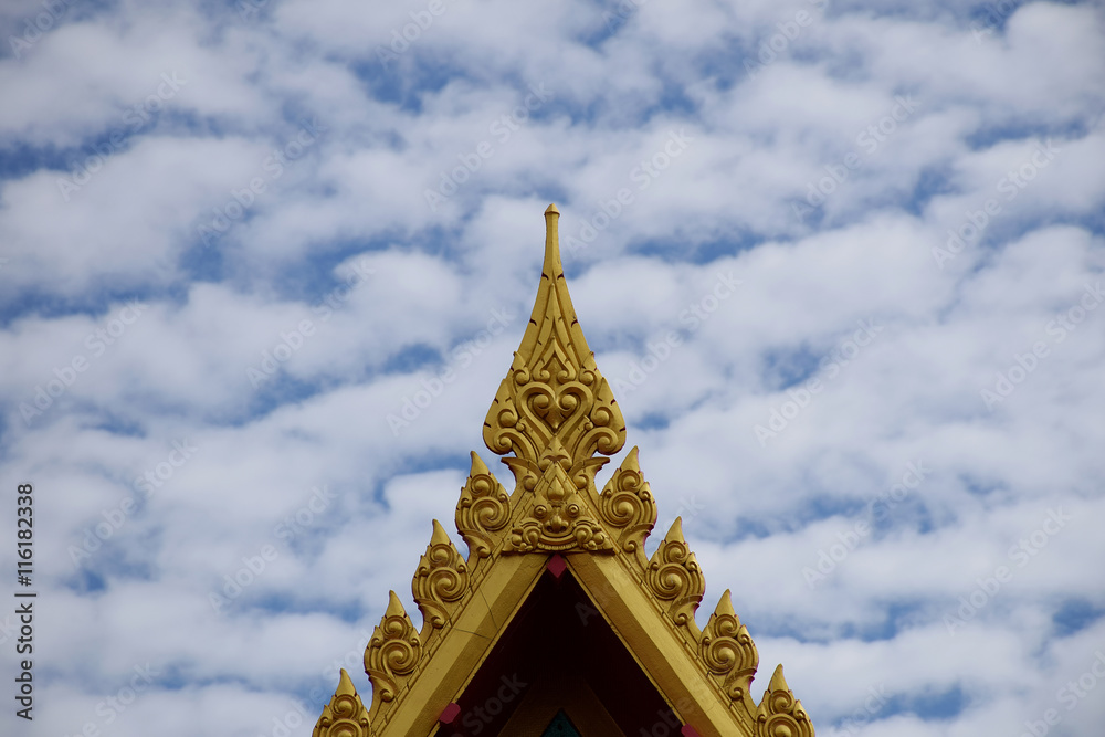 ornament and detail of architectural temple in Thailand. Religio Stock ...