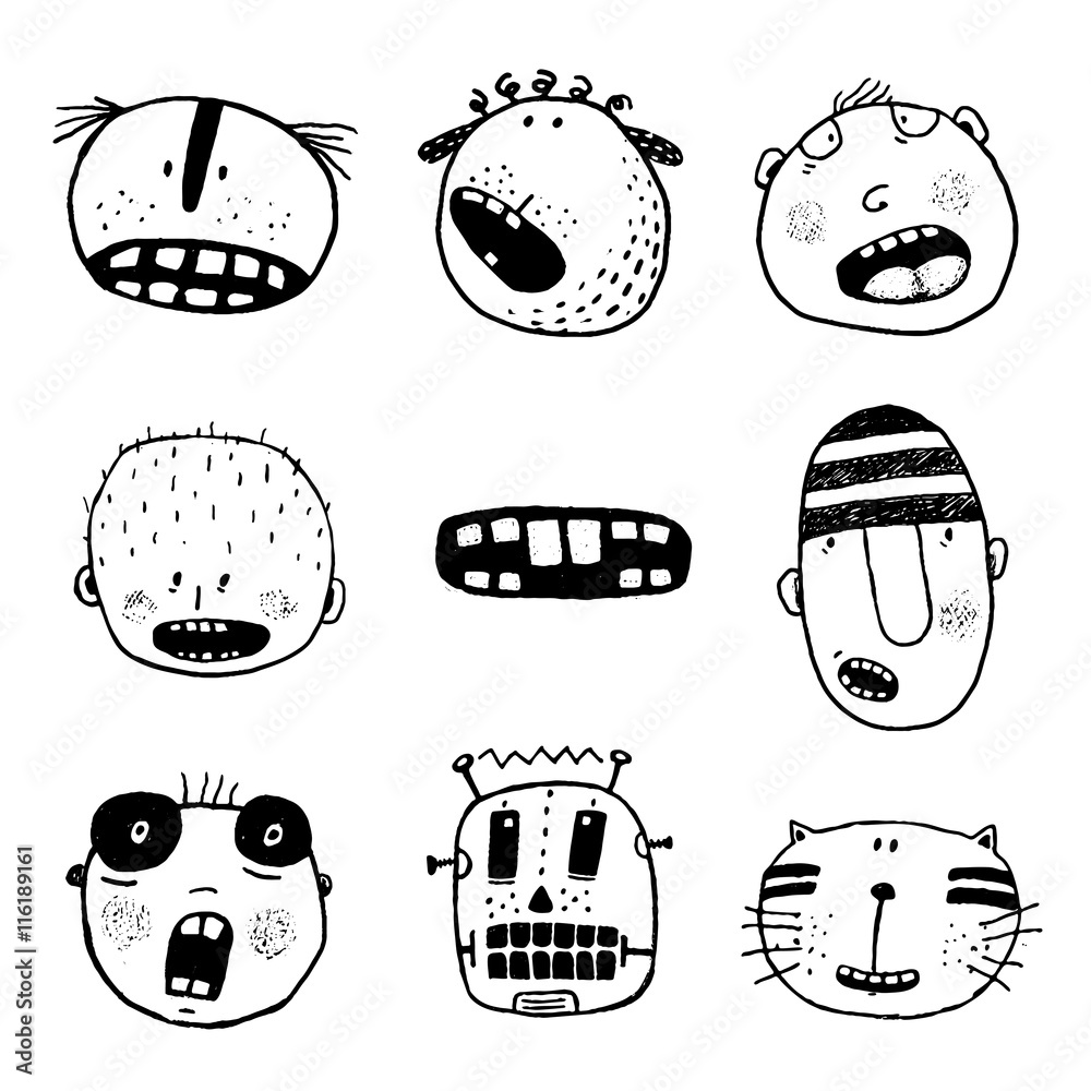 Monster Face Outline