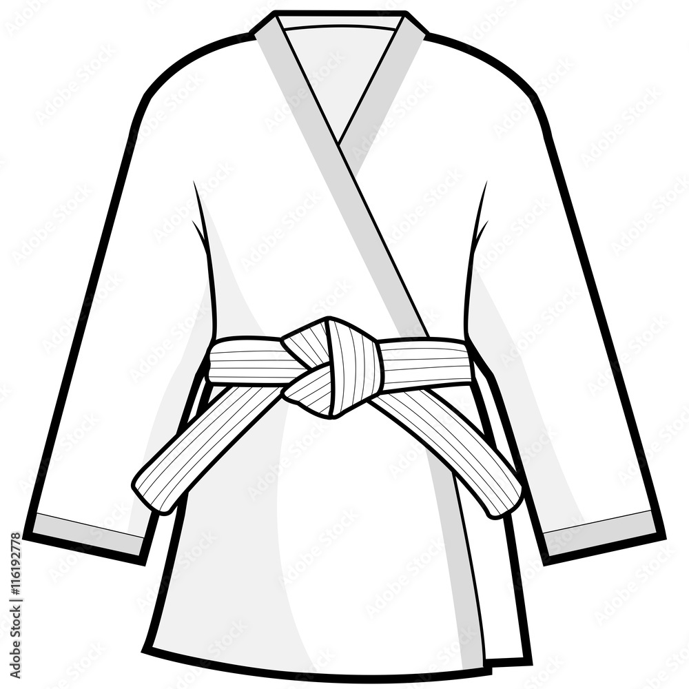 Martial arts kimono jacket. Vector illustration Stock Vector | Adobe Stock