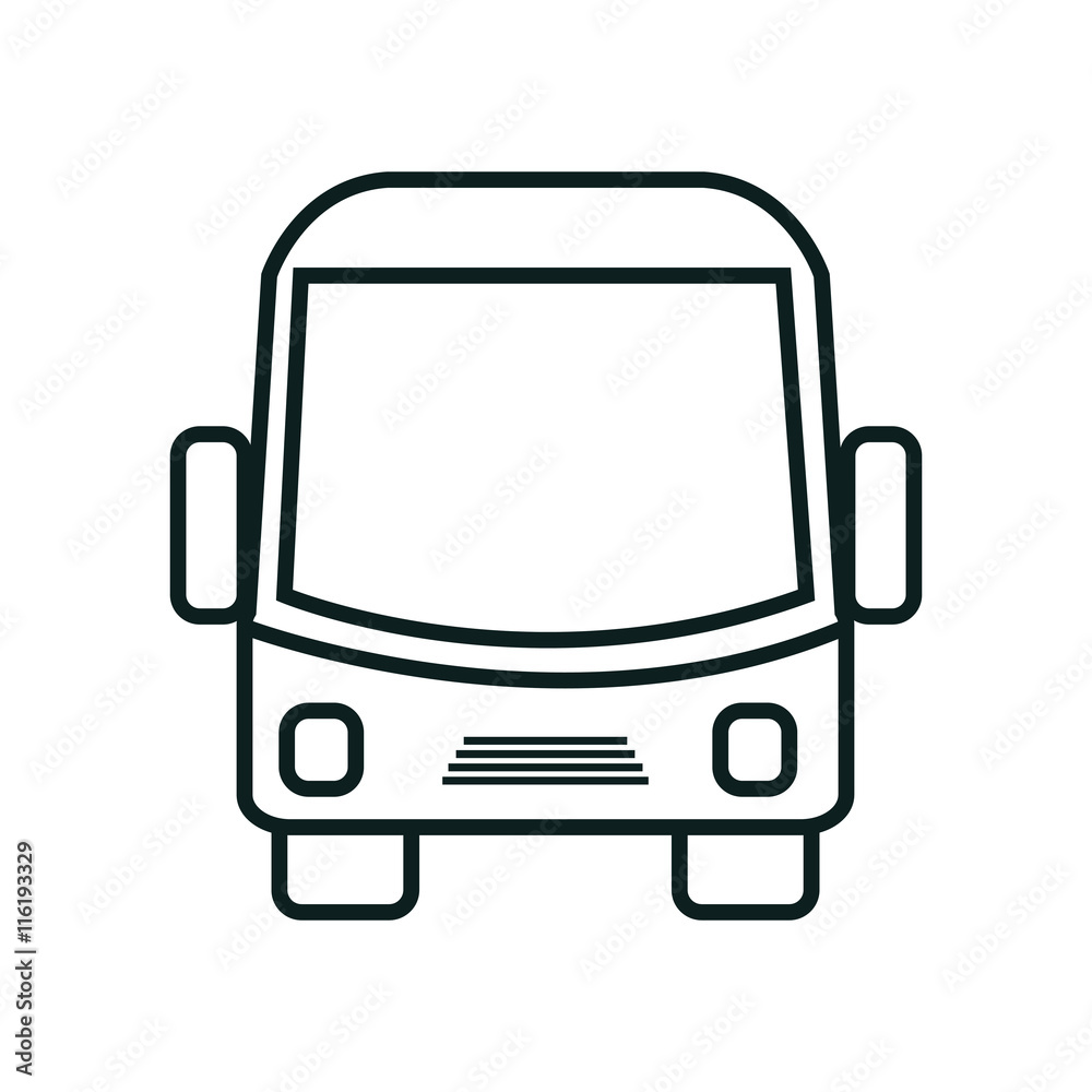 bus icon over white background isolated design, vector illustration ...