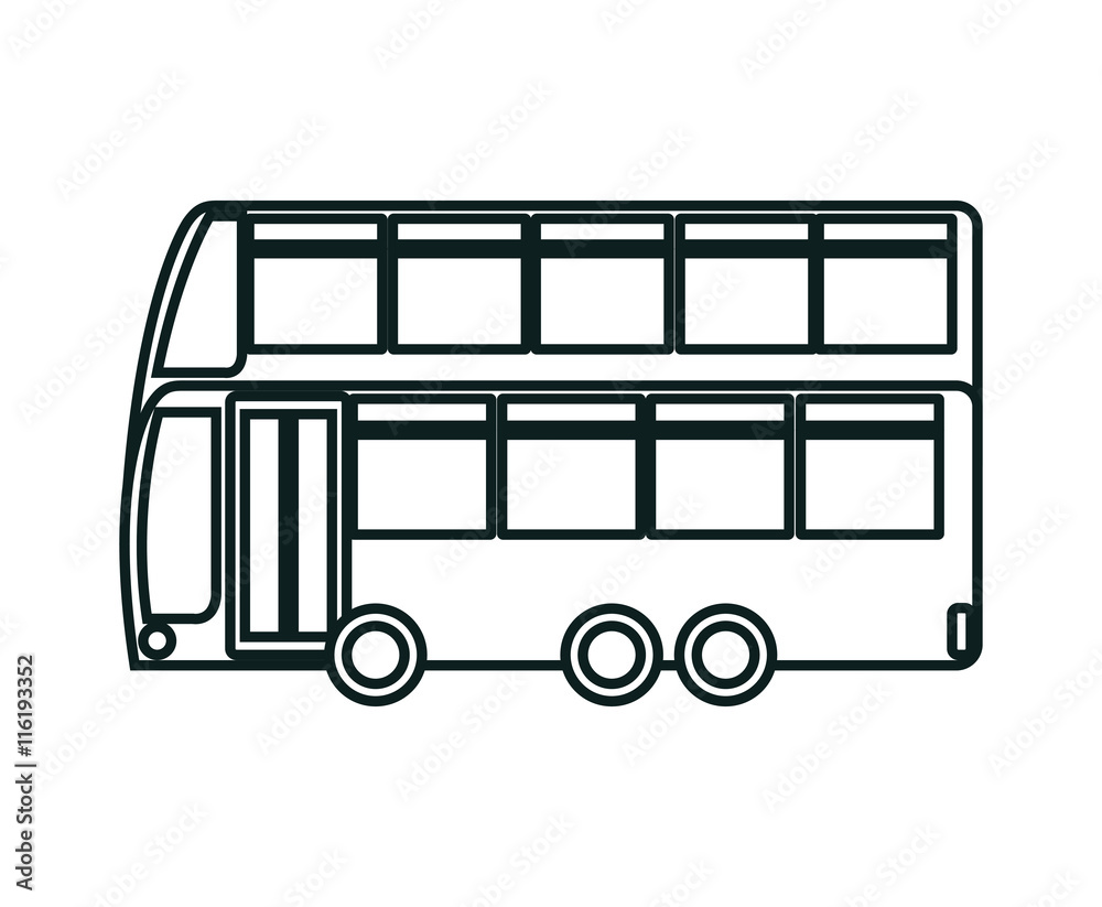 bus icon over white background isolated design, vector illustration ...