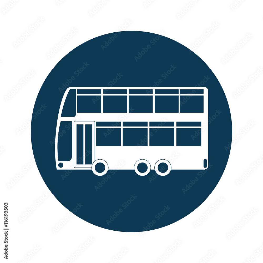 bus icon over circle isolated design, vector illustration graphic Stock ...