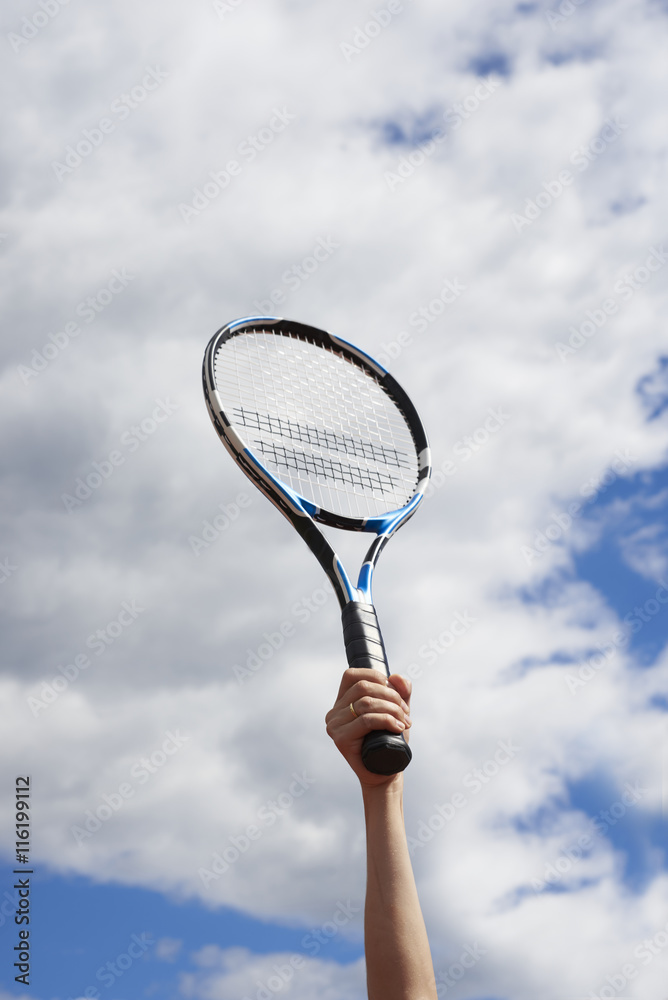 hand with the racket foto de Stock | Adobe Stock