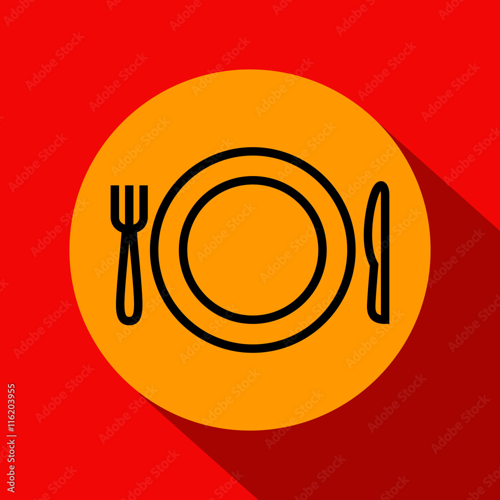 Vector Table Service Icon with Linear Style Stock Vector | Adobe Stock