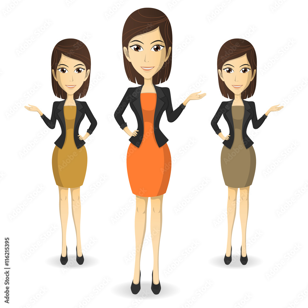 smart businesswoman vector cartoon Stock Vector | Adobe Stock