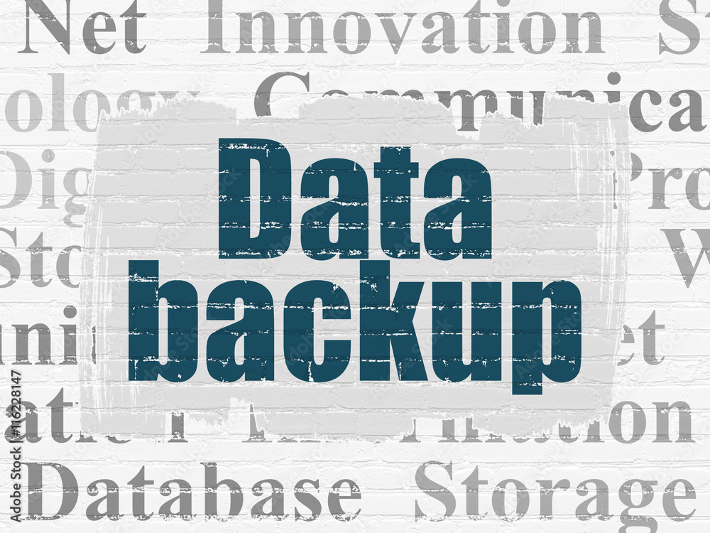 Information concept: Data Backup on wall background Stock Illustration ...