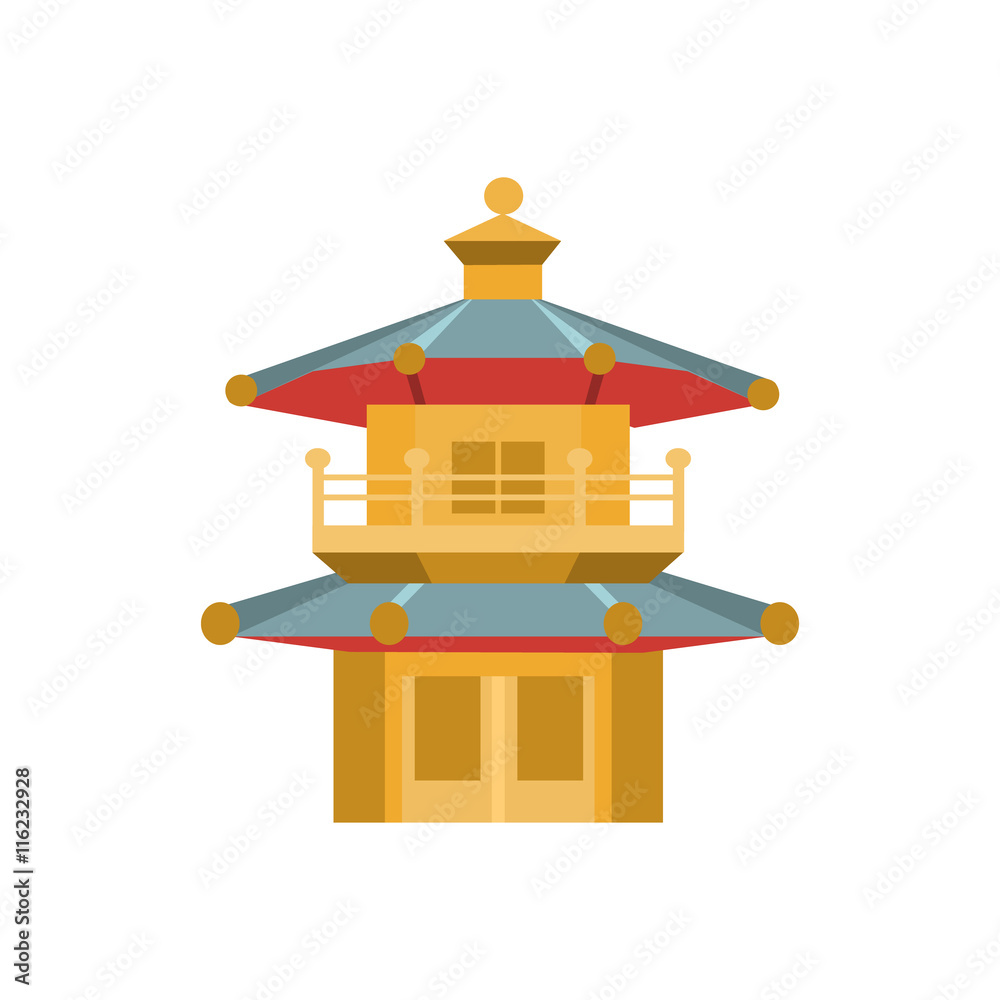 Chinese Architecture Style Tower Simplified Icon Stock Vector | Adobe Stock