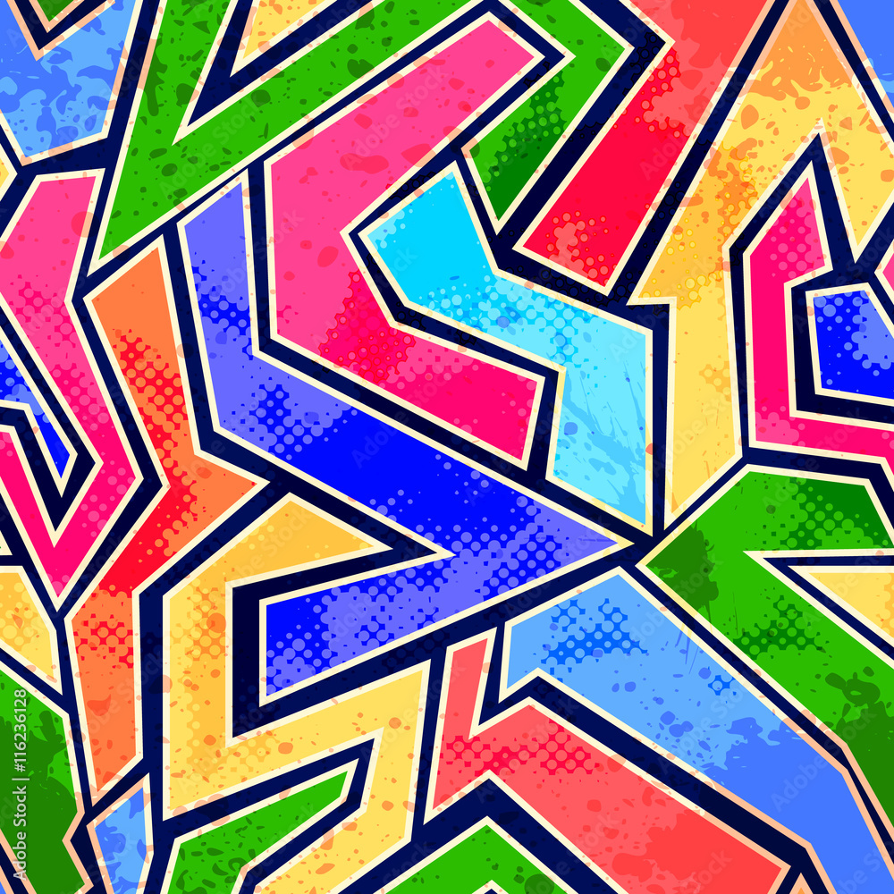 Seamless graffiti pattern Stock Vector | Adobe Stock