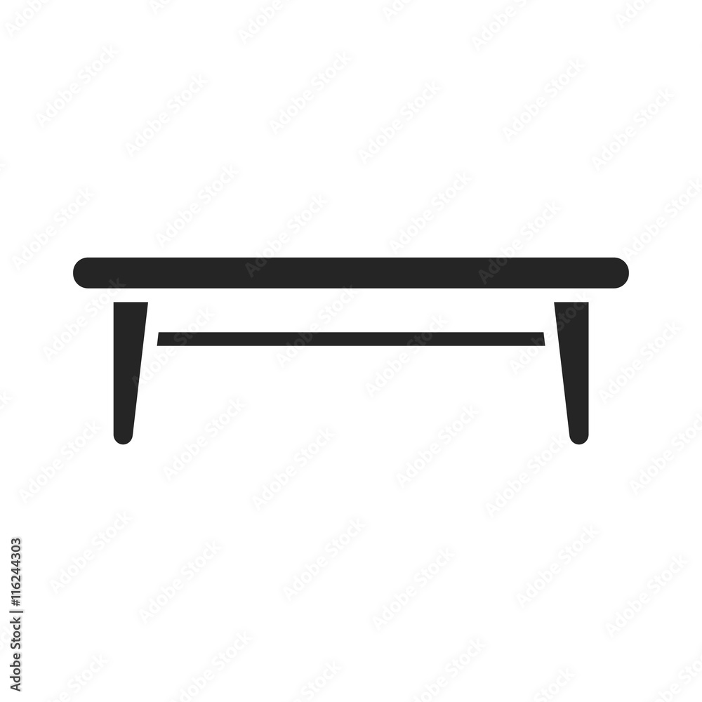 Table icon black simple style. One icon of a large interiour collection ...