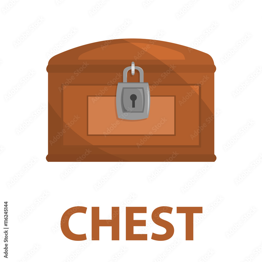 Chest icon cartoon. Singe western icon from the wild west set. เวกเตอร์ ...
