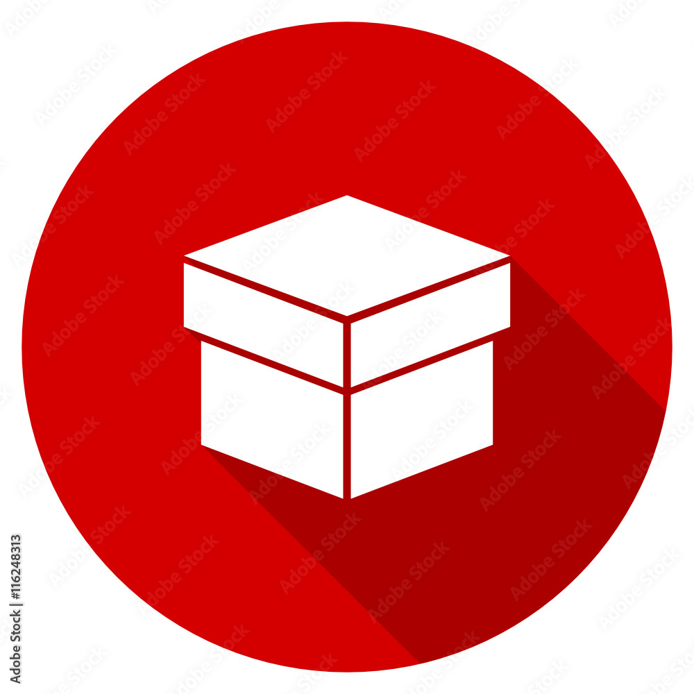 Flat design red round box vector icon Stock Vector | Adobe Stock