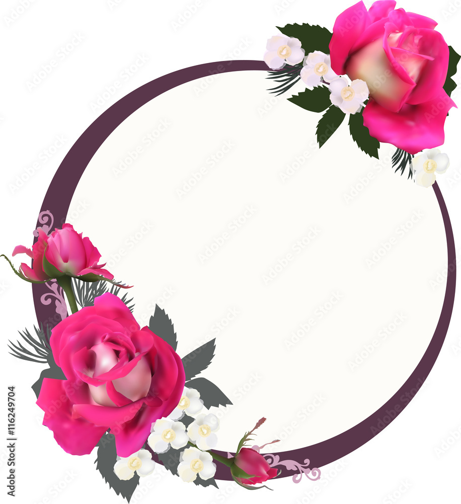Pink Roses Frame