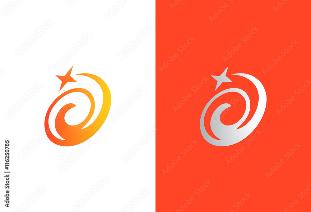 round swirl star logo Stock Vector | Adobe Stock