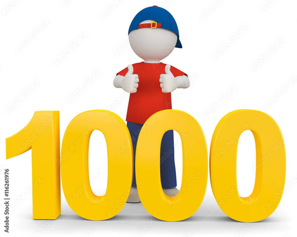3d M nnchen Lernt Den Wert Von 1000 Euro Kennen Illustration Stock