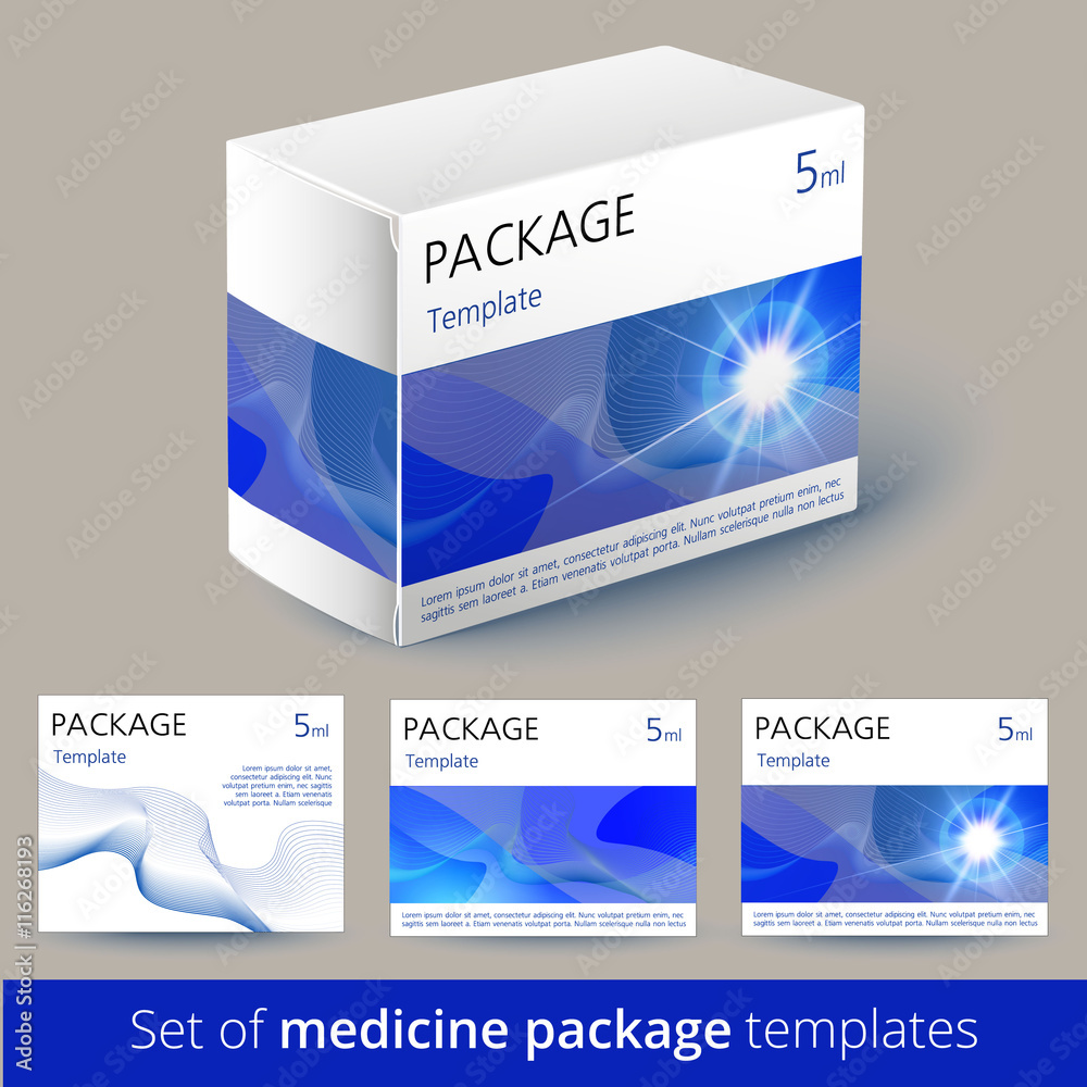 Set of medicine package design with 3d-template. Stock-Vektorgrafik ...