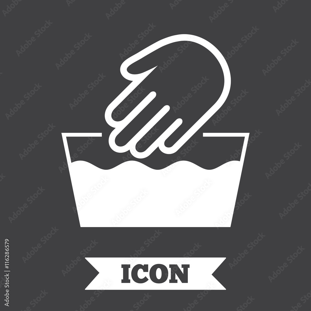 Hand wash sign icon. Not machine washable symbol. Stock Vector | Adobe ...