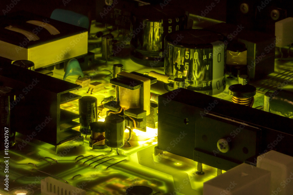 electric power source circuit board, abstract image visual Stock Photo ...