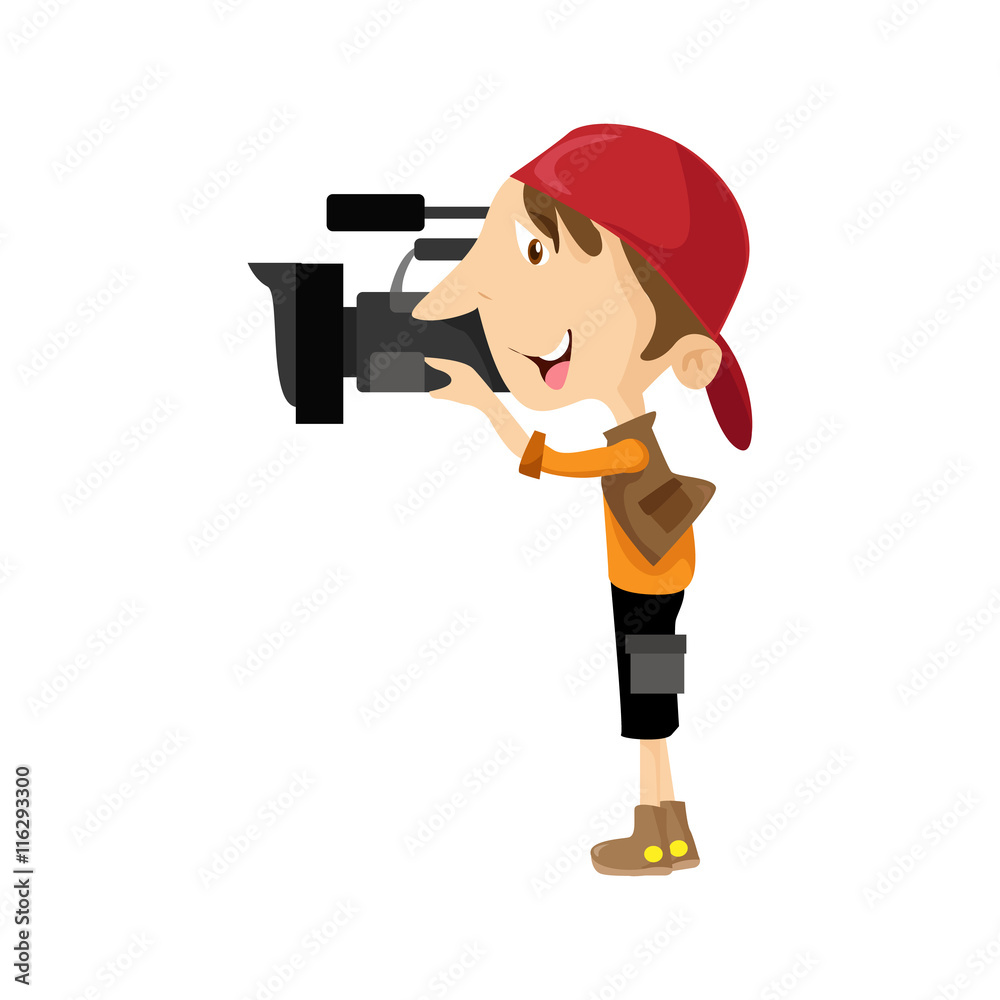 Cameraman Vector Illustration Stock Vector | Adobe Stock