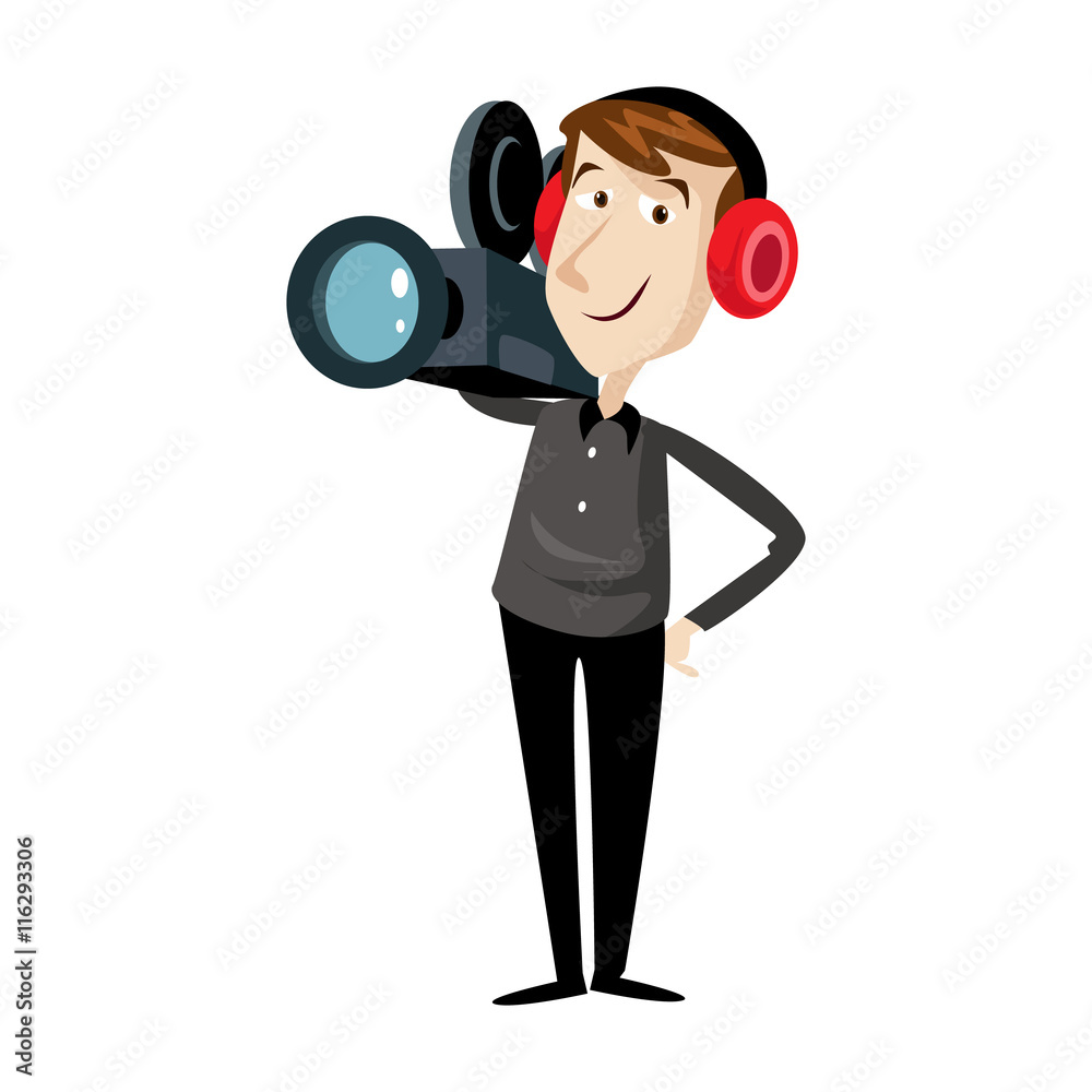 Cameraman Vector Illustration Stock Vector | Adobe Stock