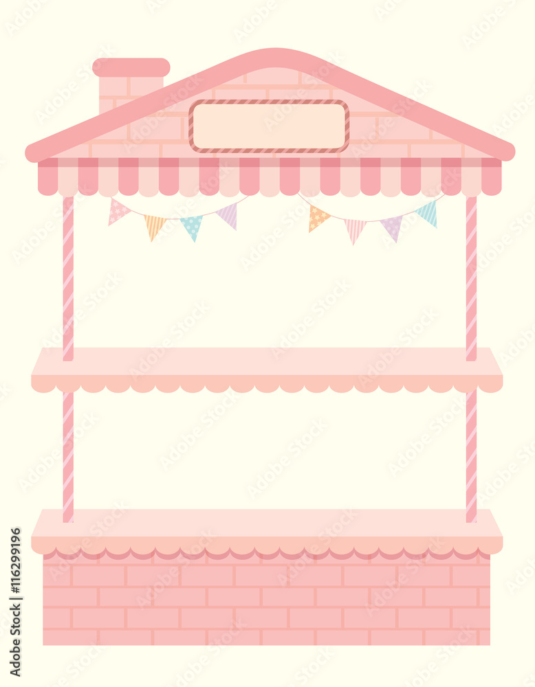 Illustration pink cute empty duplex house shelf for shop. Stock Vector ...
