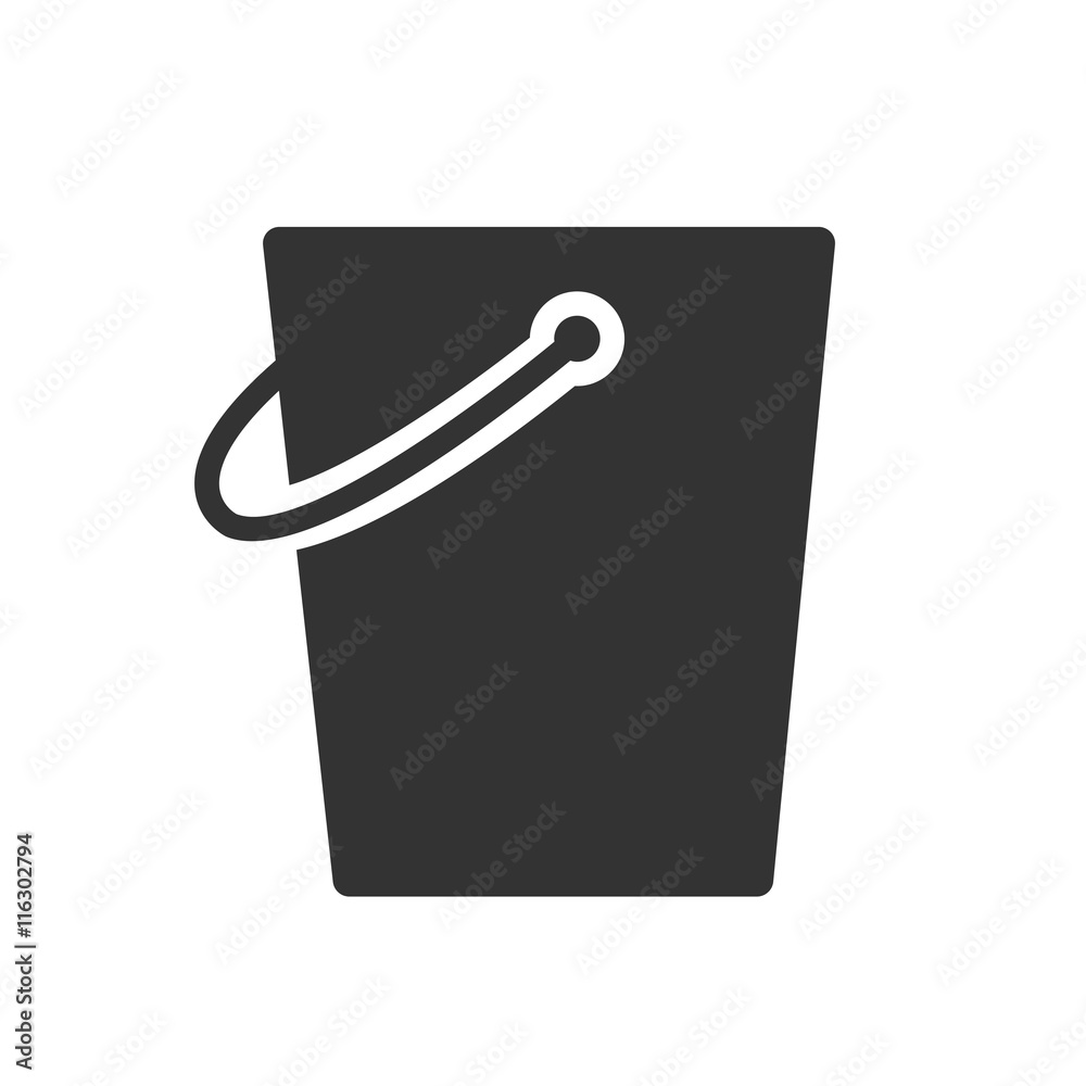 Bucket icon. Simple flat logo of bucket isolated on white background ...