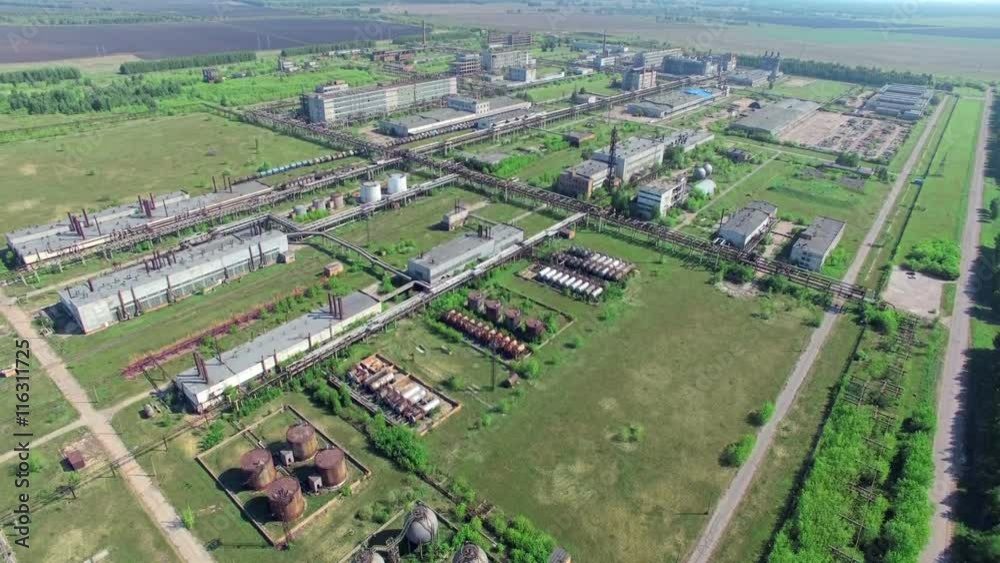 Large factory in the countryside Stock Video | Adobe Stock