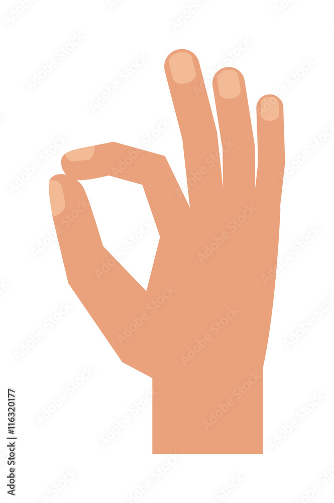 Okey hand success symbol, ok hand yes agreement. Ok hand signal ...