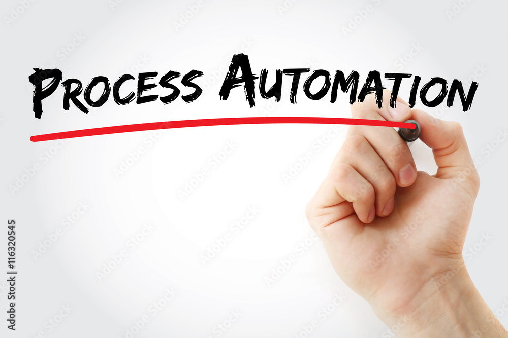 Hand writing Process Automation with marker, concept background Stock ...