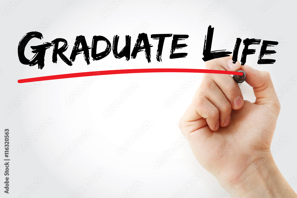 Hand writing Graduate Life with marker, concept background Stock Photo ...