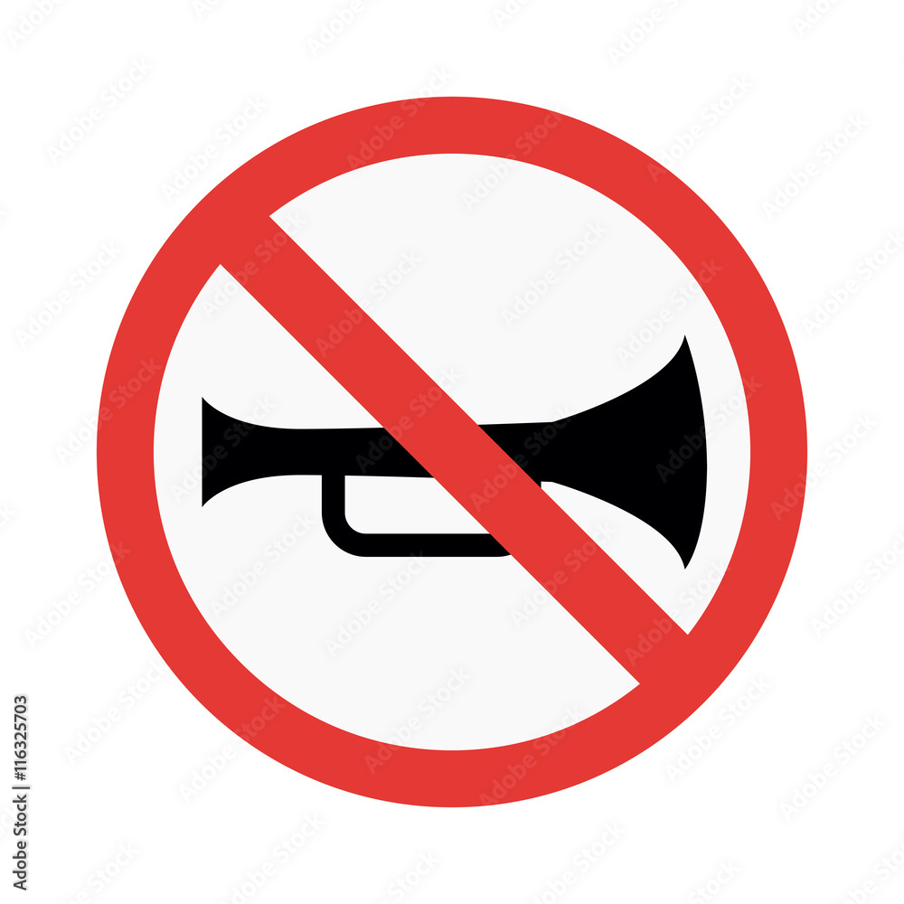 Prohibition music or talk sign vector illustration. Warning danger ...