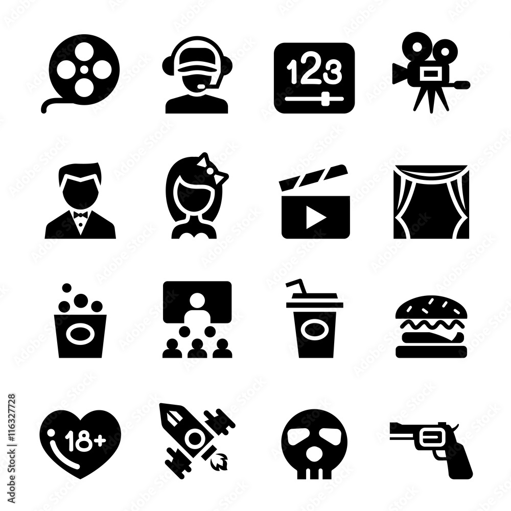 Movie ,theater, cinema icon Stock Vector | Adobe Stock