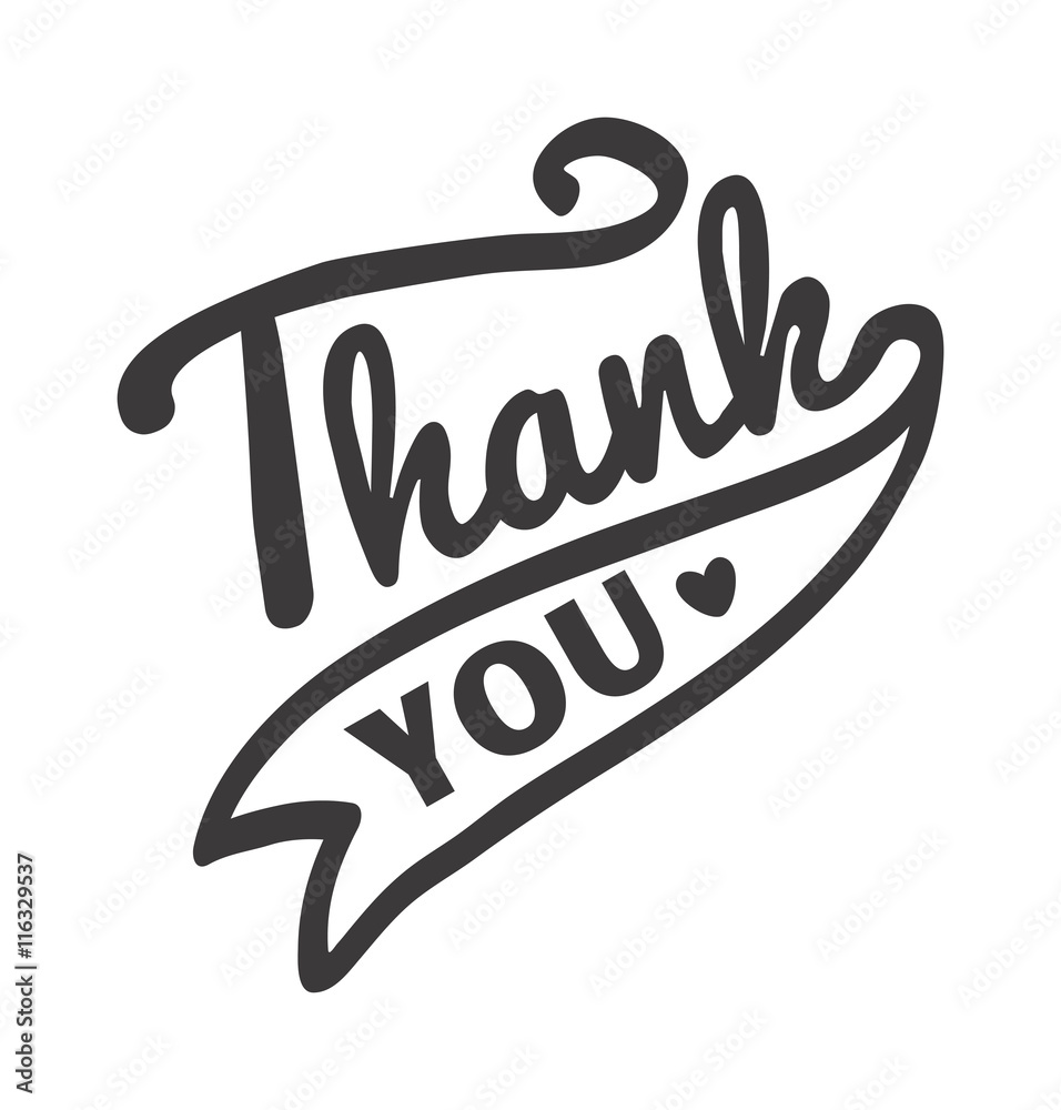 Vintage label with thank you text vector badge. Thank you text design ...