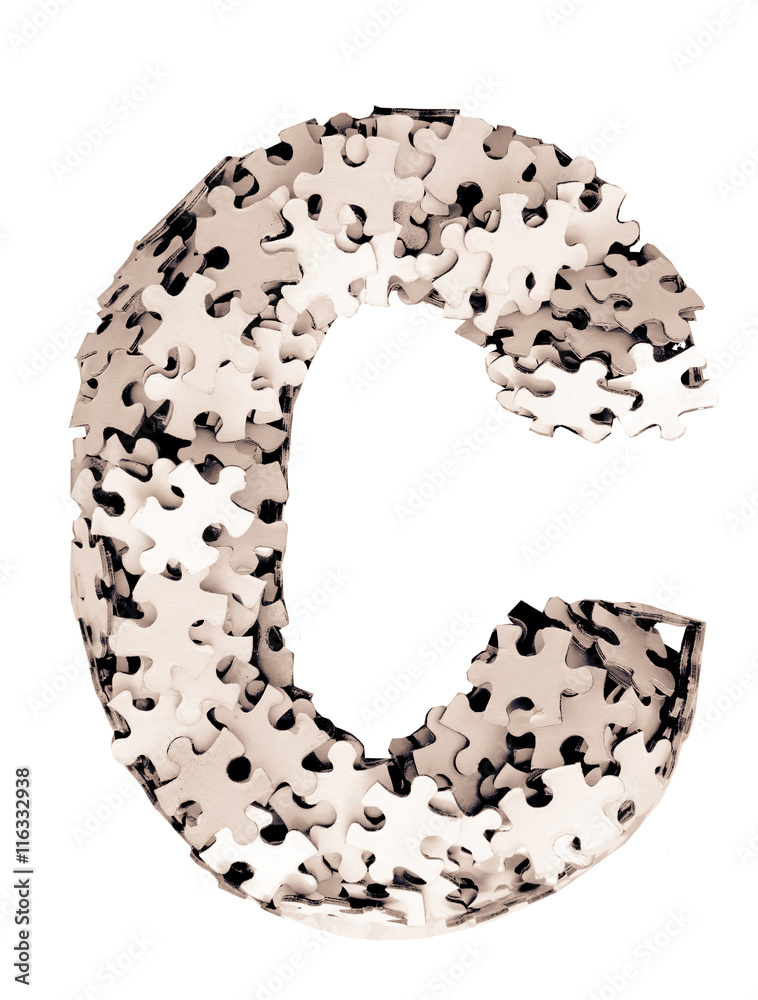 the letter C made from jigsaw Stock Photo | Adobe Stock