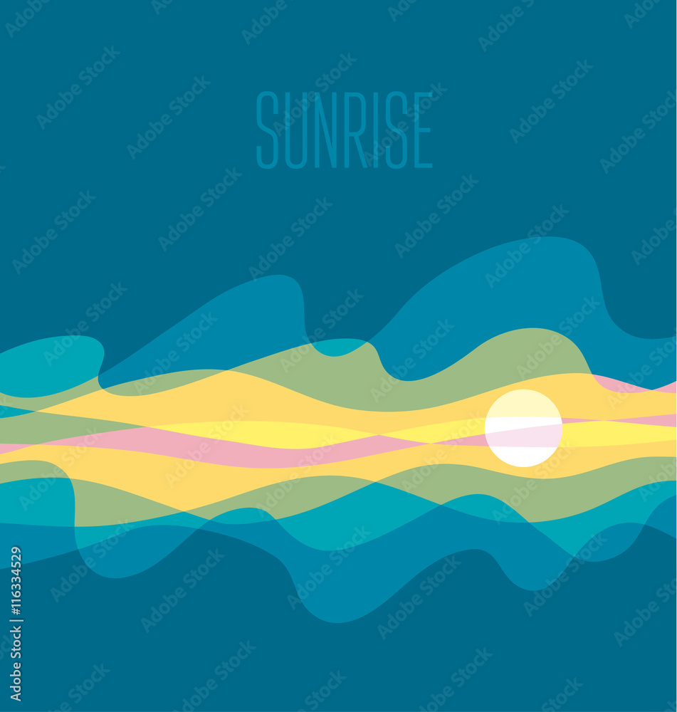 abstract sunrise sky vector illustration. daybreak simple concep Stock ...