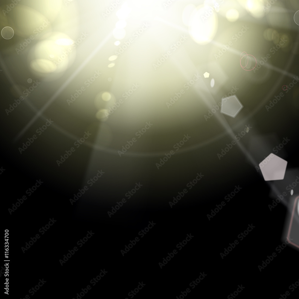Shiny sunburst of sunbeams on the abstract black background. Stock ...