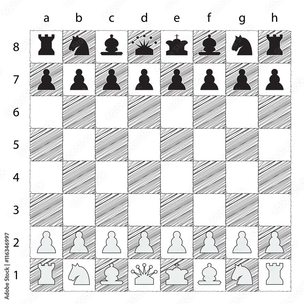 Creative Chess board with chess numbers and chess letters. Chess ...