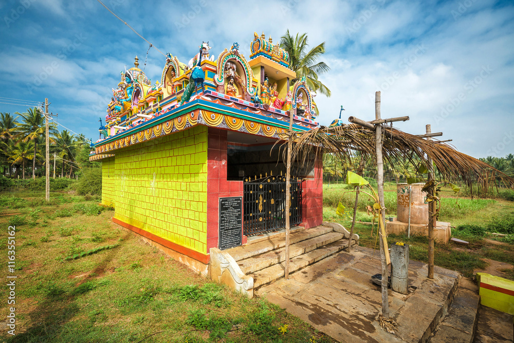 Small colorful decorated hindu temple in indian village Stock Photo ...