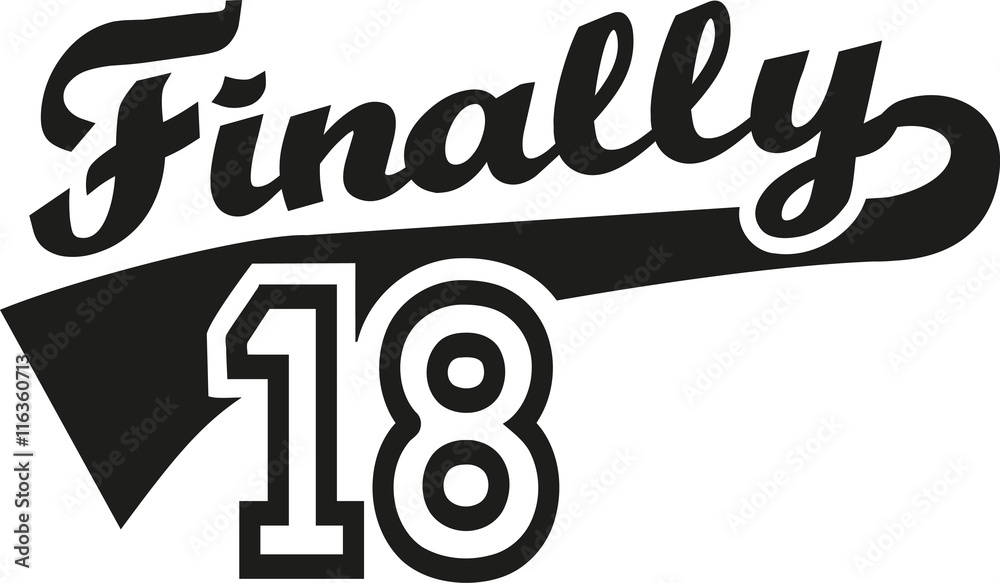 18th birthday - Finally 18 Stock Vector | Adobe Stock