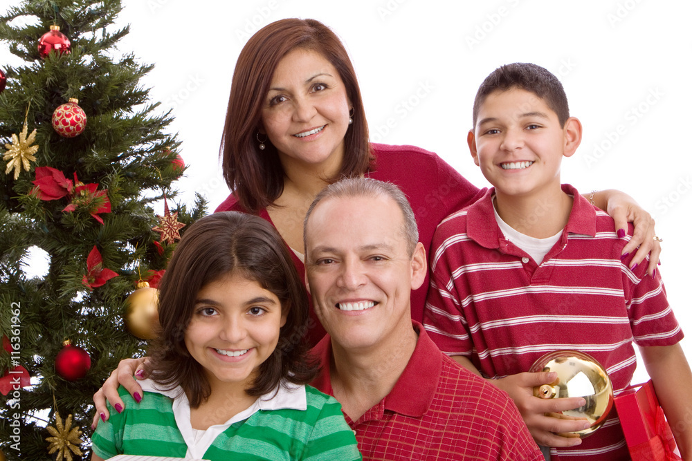 Hispanic Family Celebrating Christmas
