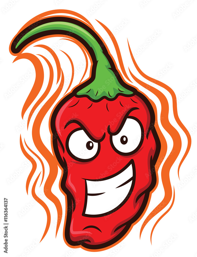 Ghost Chili (Bhut Jolokia) The Hottest Chili Pepper Cartoon ...