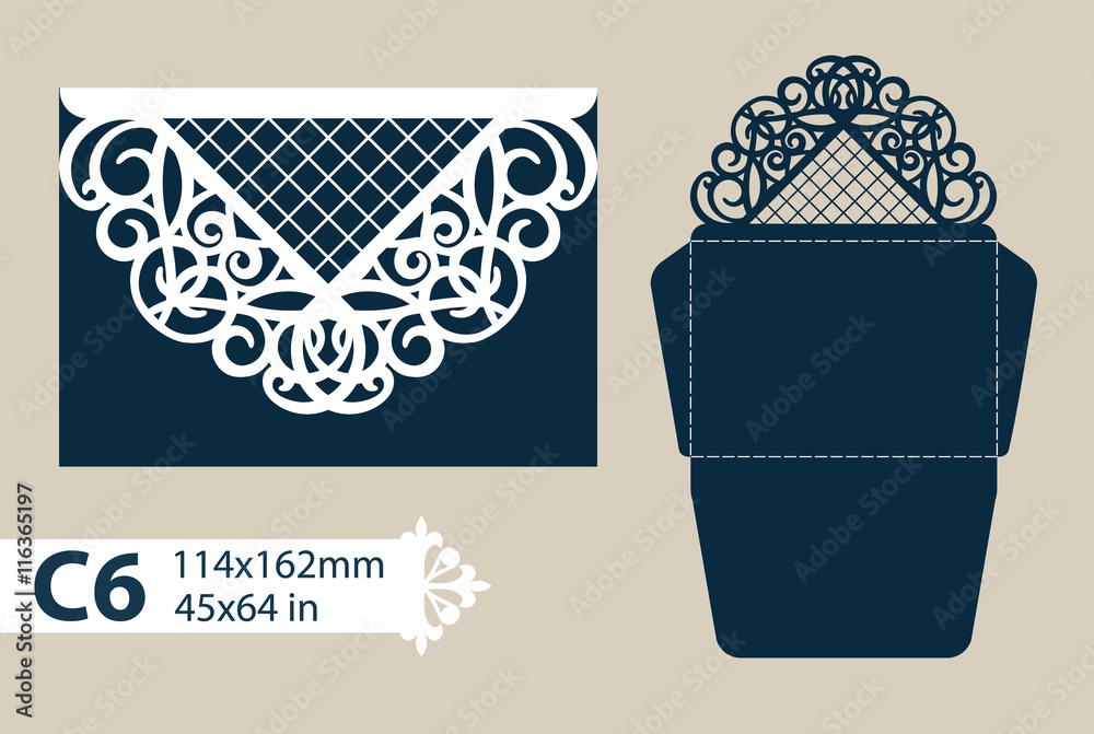 Layout congratulatory envelope with carved openwork pattern. The ...