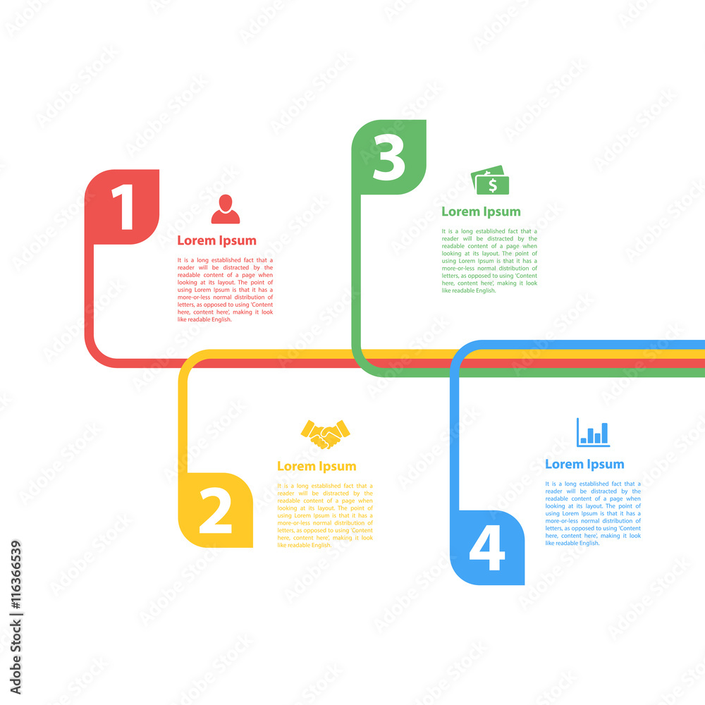 four steps sequence infographic layout concept vector illustration ...