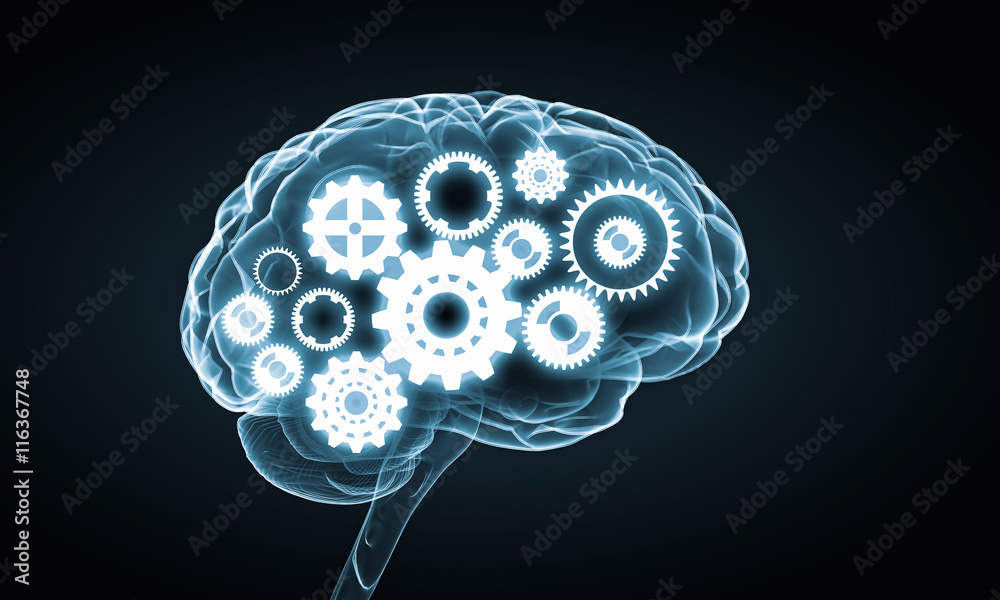 Mechanism inside human brain . Mixed media Stock Illustration | Adobe Stock Mechanism inside human brain . Mixed media Stock Illustration | Adobe Stock
