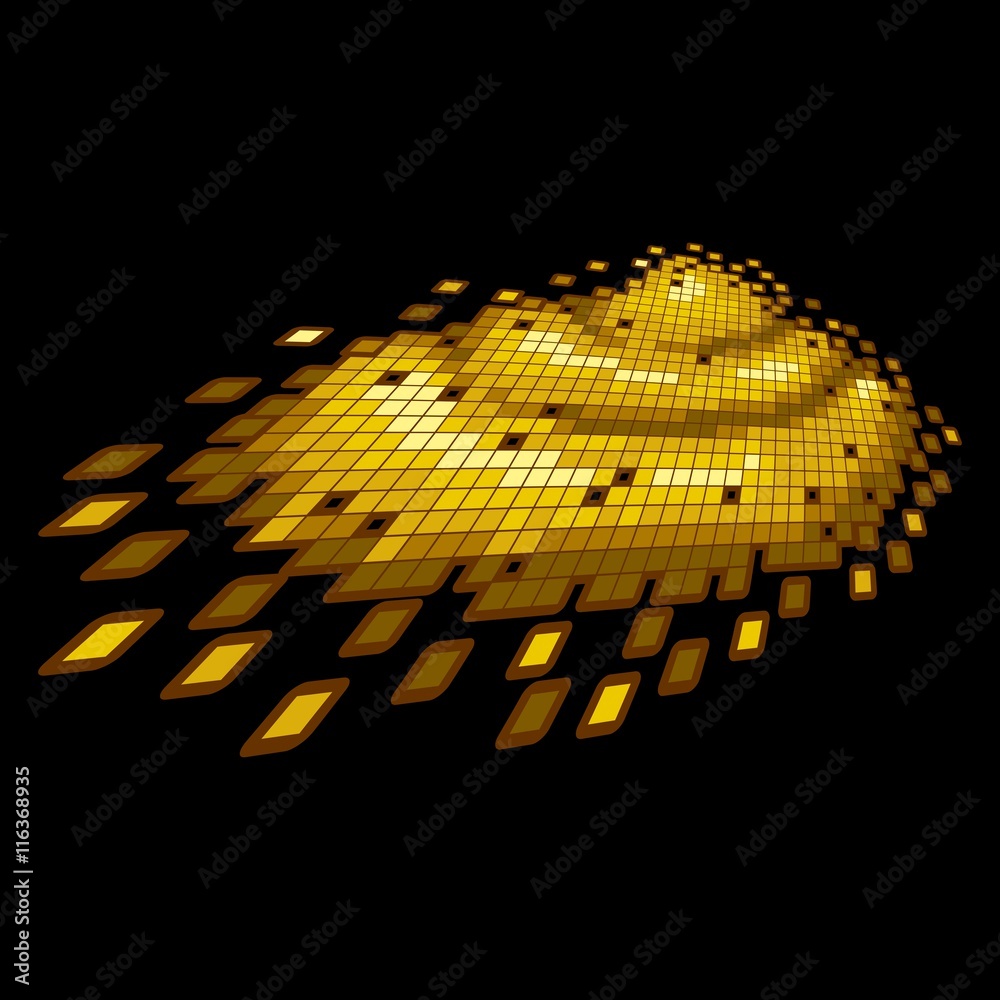 Shattered Pixel - Golden Pixel Poop 2 Stock Vector | Adobe Stock