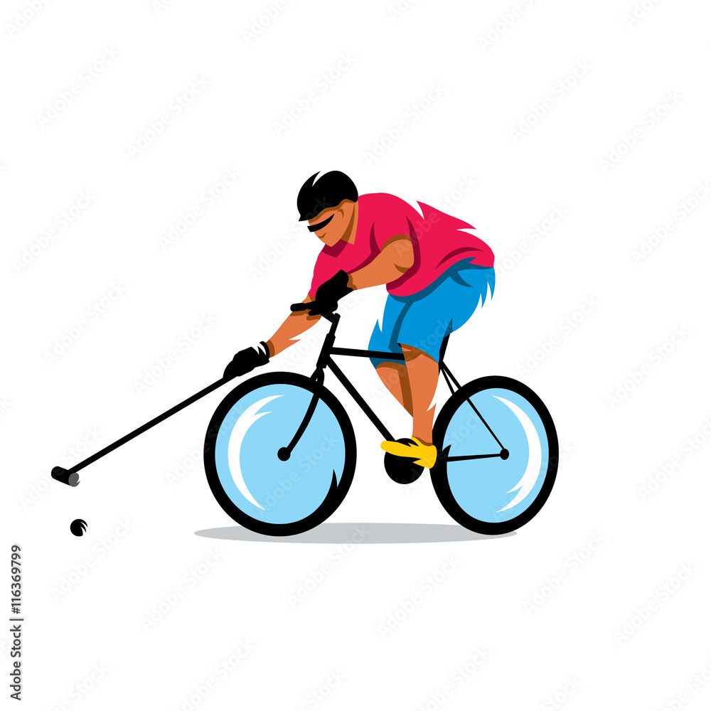 Vector Polo on the bike Cartoon Illustration. Stock Vector | Adobe Stock