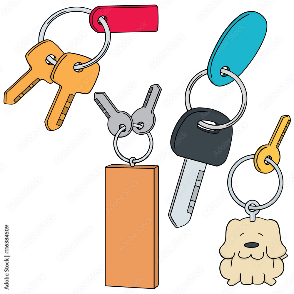 vector set of keychain Stock Vector | Adobe Stock