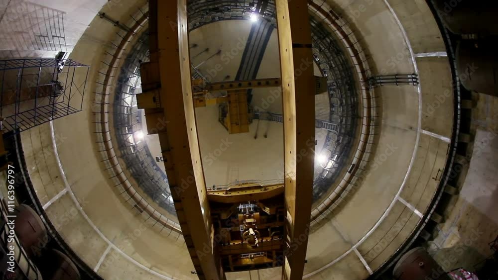 Construction site. Process of building a nuclear power plant. Reactor ...