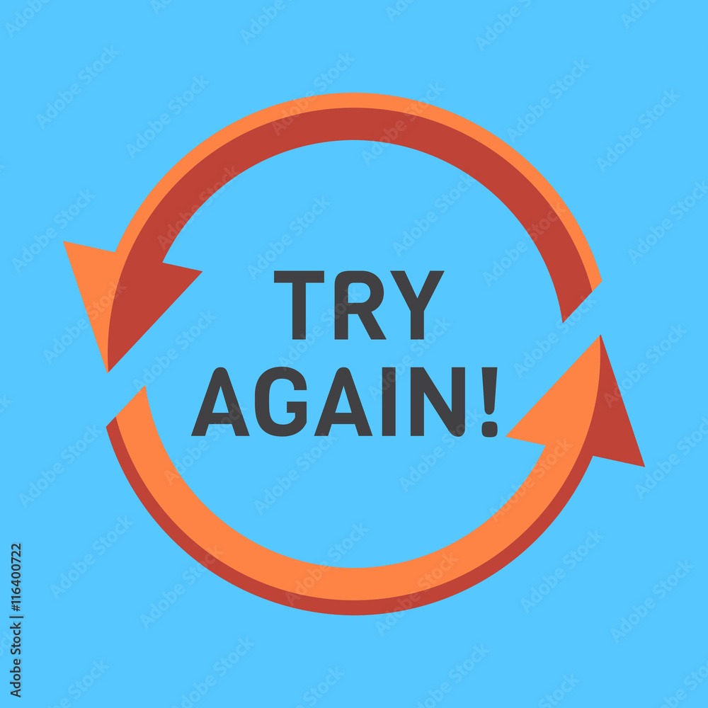 Try again, two rounded arrows following each other Stock Vector | Adobe ...