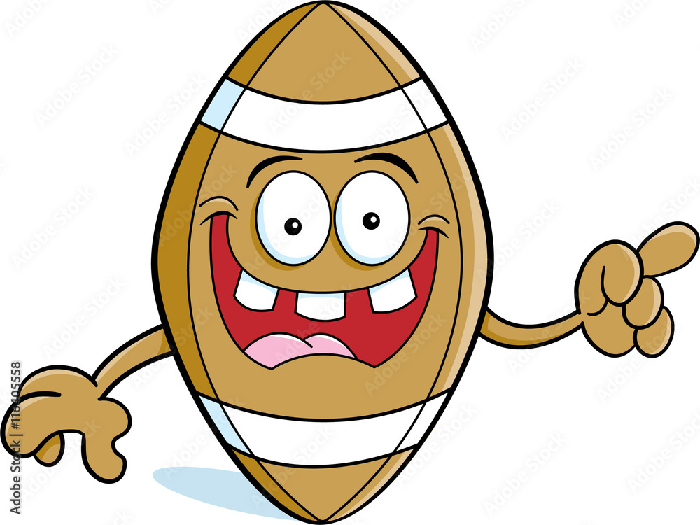 Cartoon illustration of a smiling football pointing Stock Vector ...