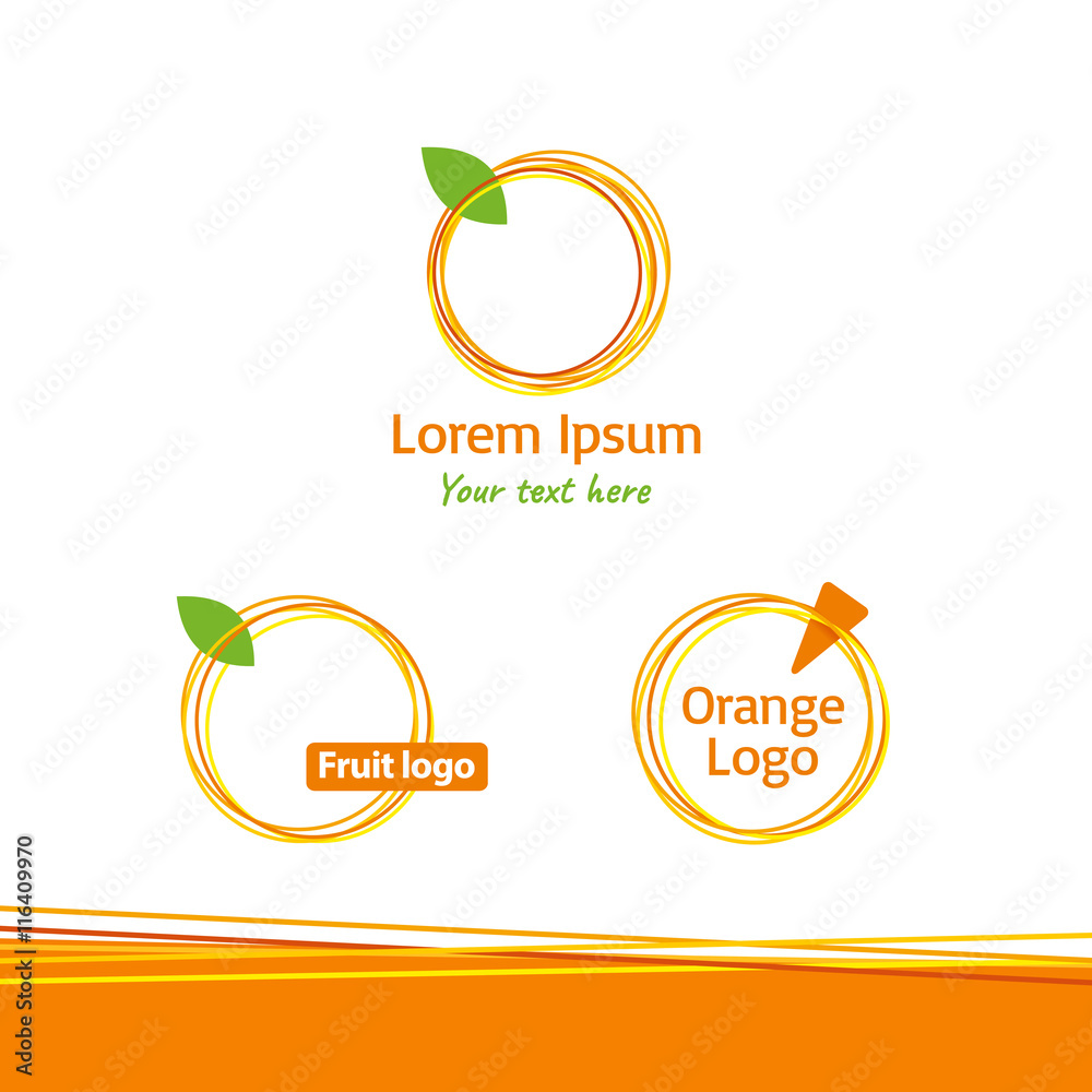 Fruit logo set. Vector fruit symbols on white background. Stock Vector ...